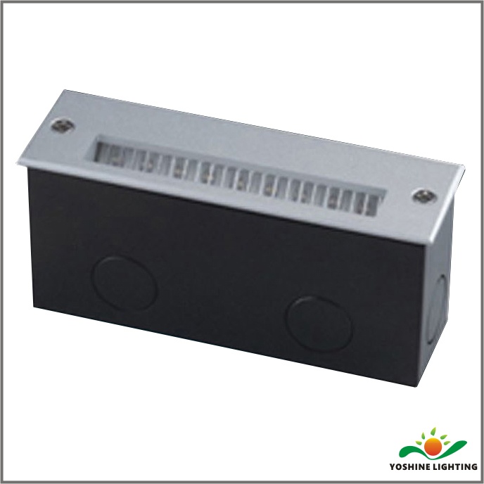 Square luminaire for installation in the wall recessed